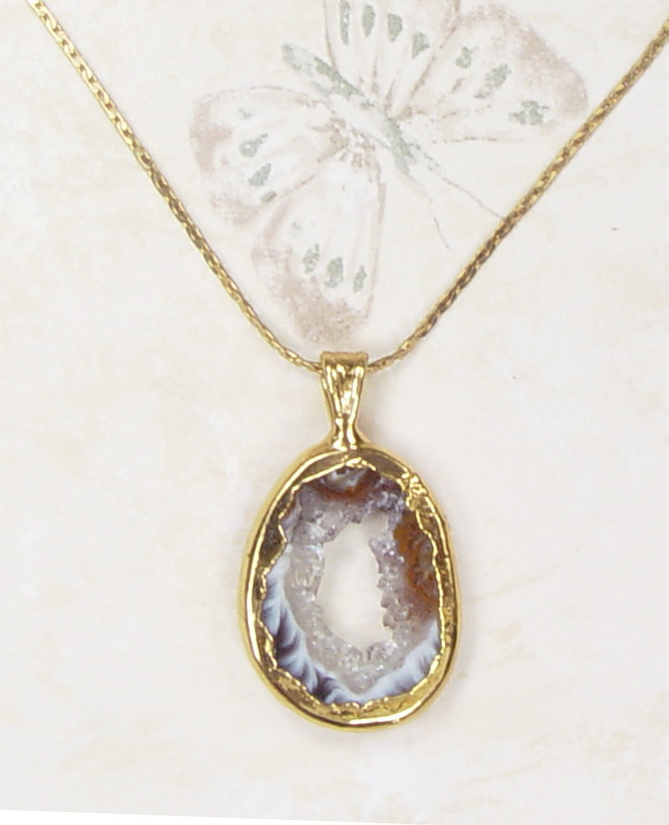 Geode Slice Necklace – Earth Relics Jewelry Company
